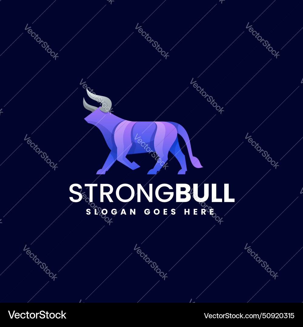 Logo bull gradient colorful style Royalty Free Vector Image