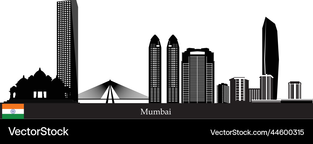 Mumbai city skyline Royalty Free Vector Image - VectorStock