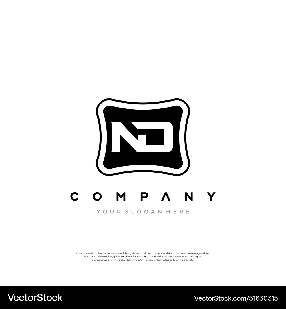 Nd monogram brand Royalty Free Vector Image - VectorStock