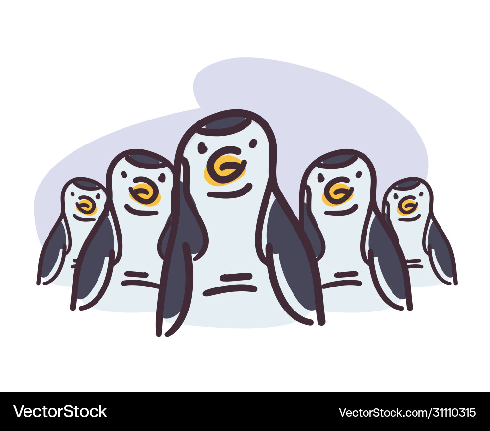 Penguins cartoons animals design Royalty Free Vector Image