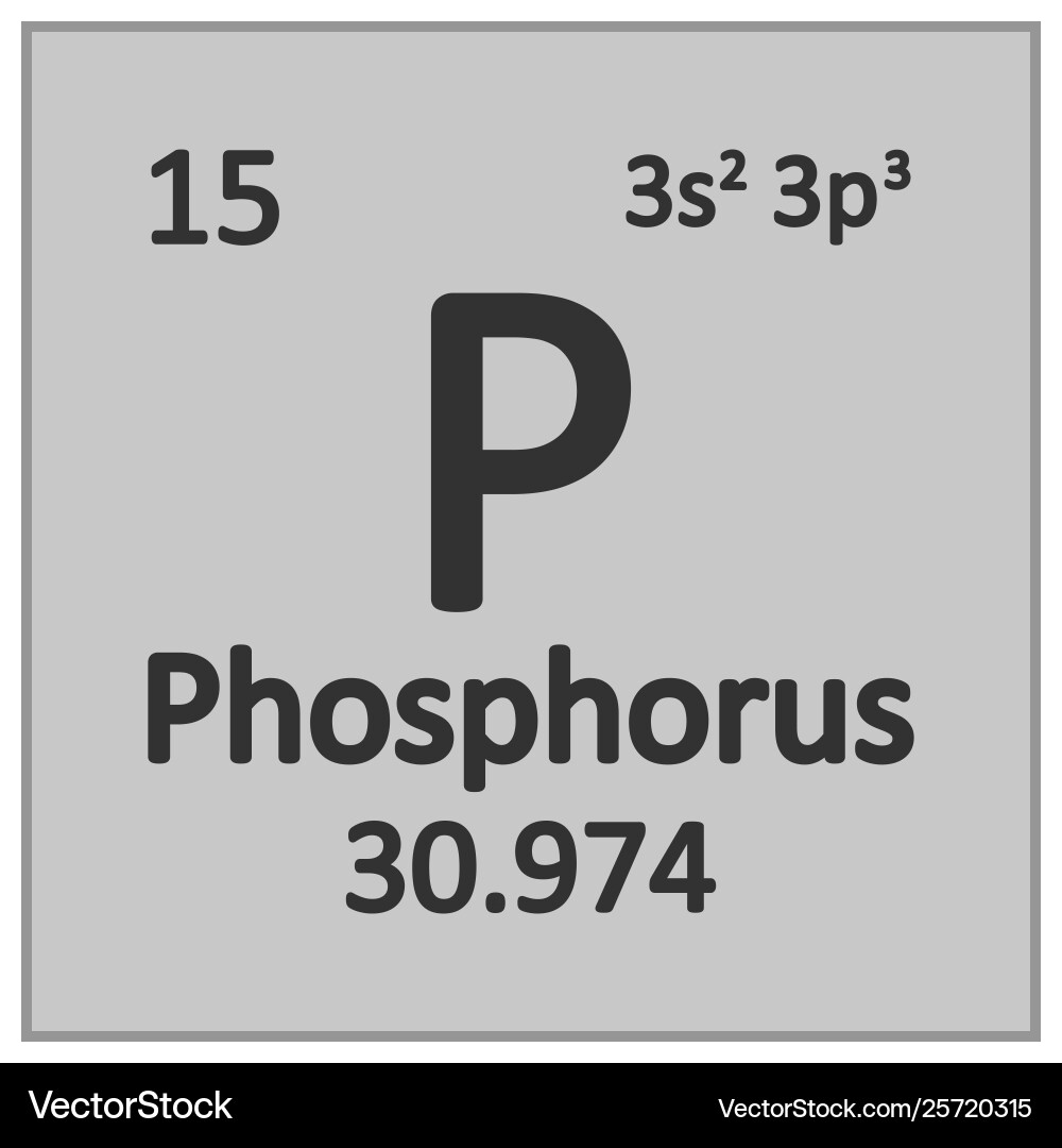 Periodic table element phosphorus icon Royalty Free Vector