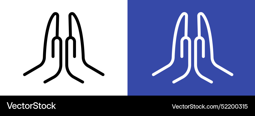 Pray icon logo sign set outline Royalty Free Vector Image