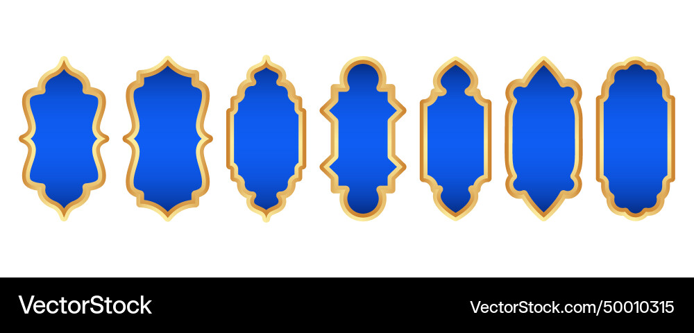 Ramadan golden frame islamic window shape arabic Vector Image