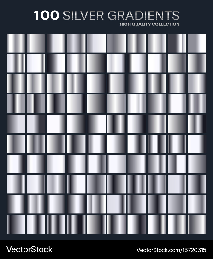Silver gradientpatterntemplateset colors Vector Image