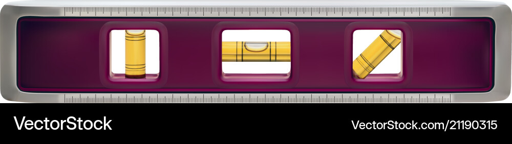 Spirit level isolated on white realistic 3d Vector Image