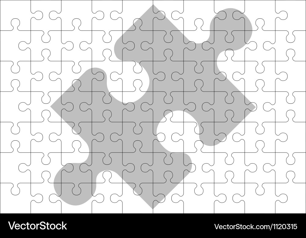 Stencil of puzzle pieces Royalty Free Vector Image