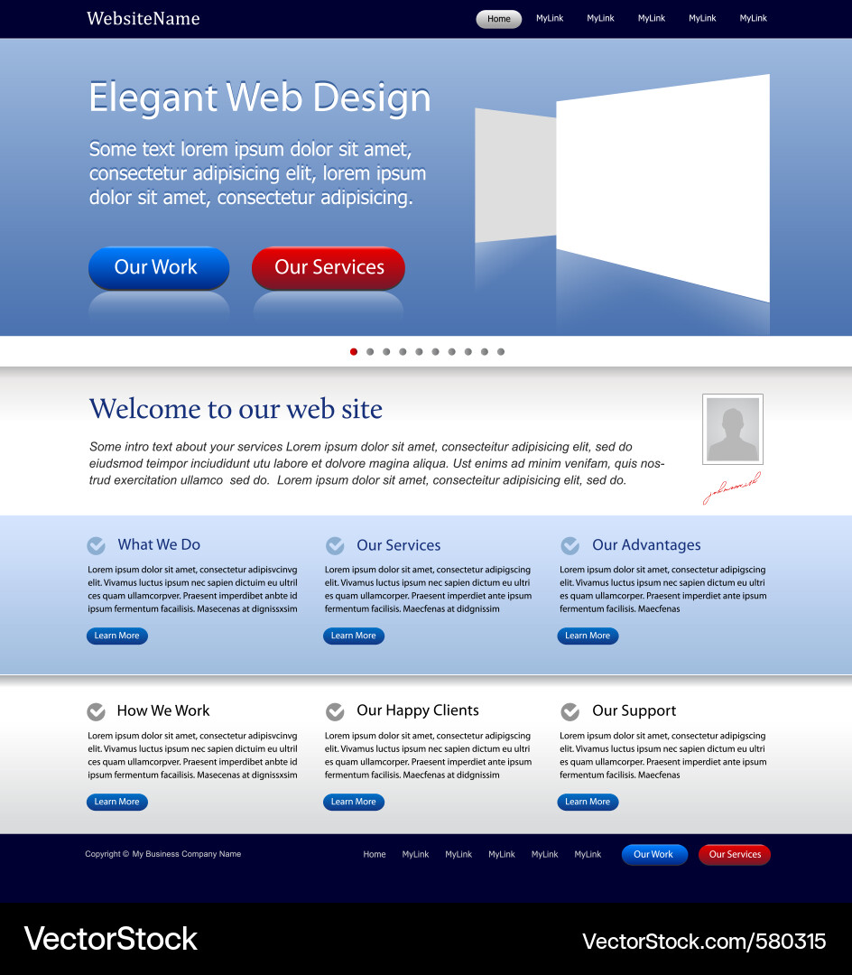 Website template Royalty Free Vector Image - VectorStock