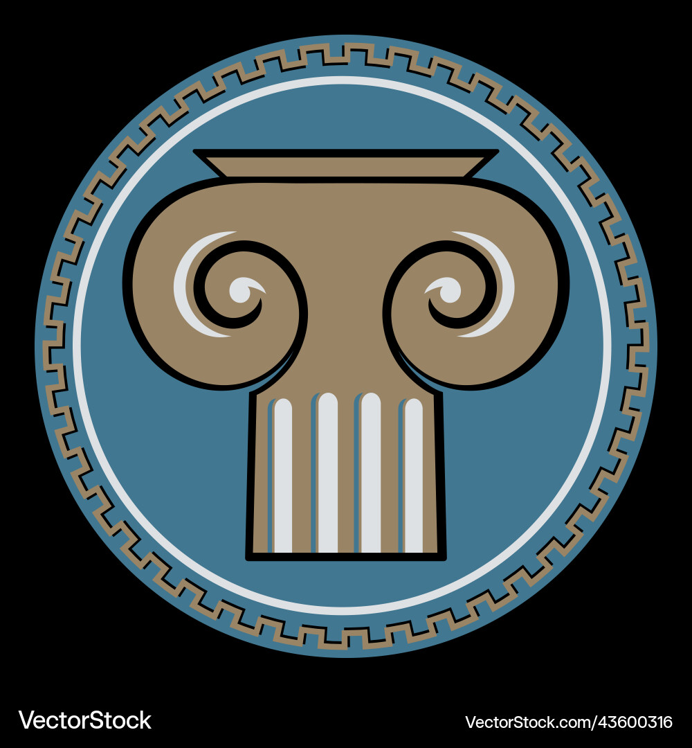 Greek Column Logo Minimalist Sharp Line Roman Column Logo DIGUISEPPI