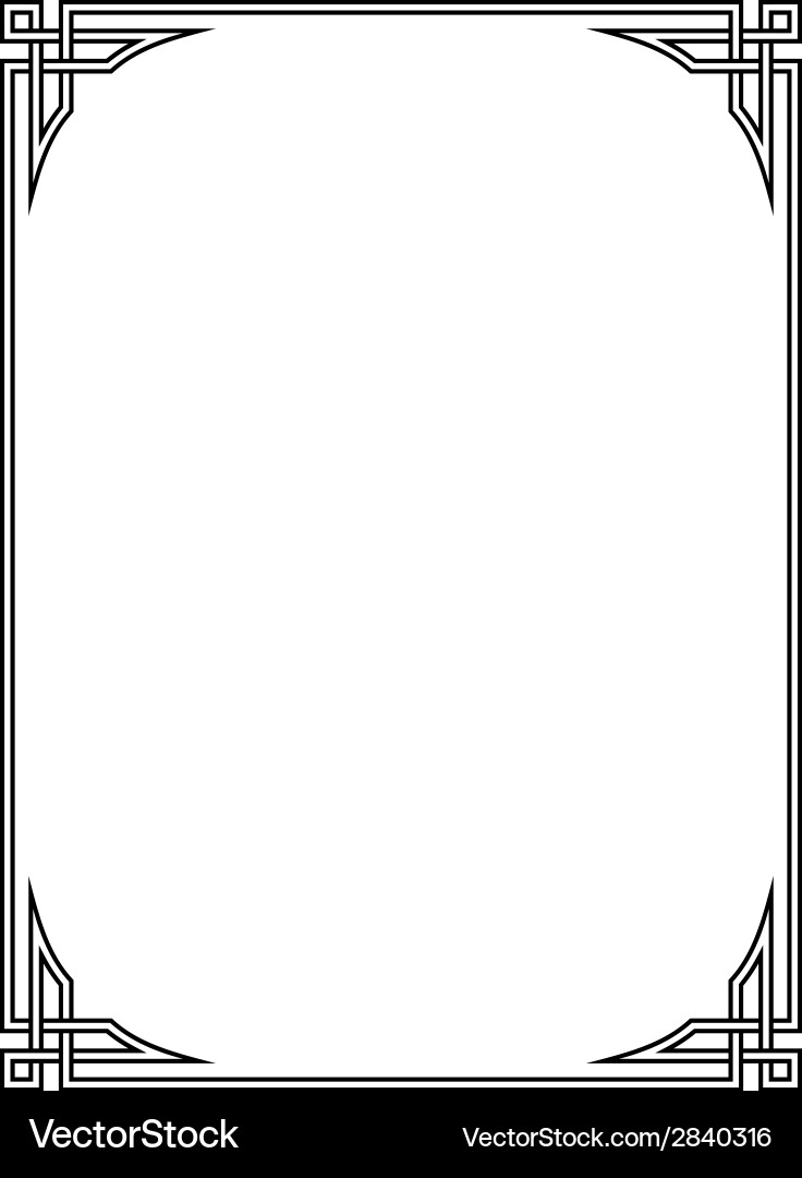 Black Ornamental Roman Frame Royalty Free Vector Image