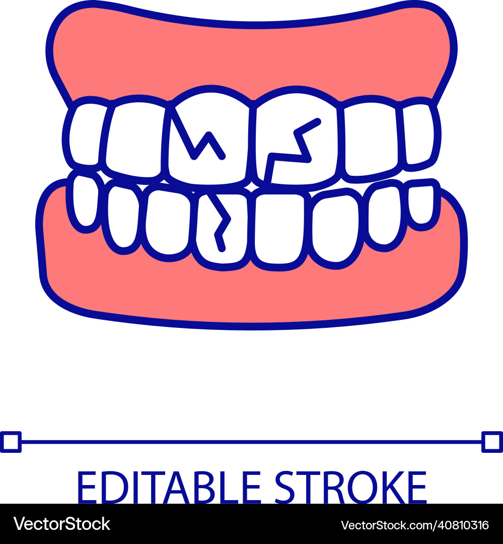 Dental problems rgb color icon Royalty Free Vector Image