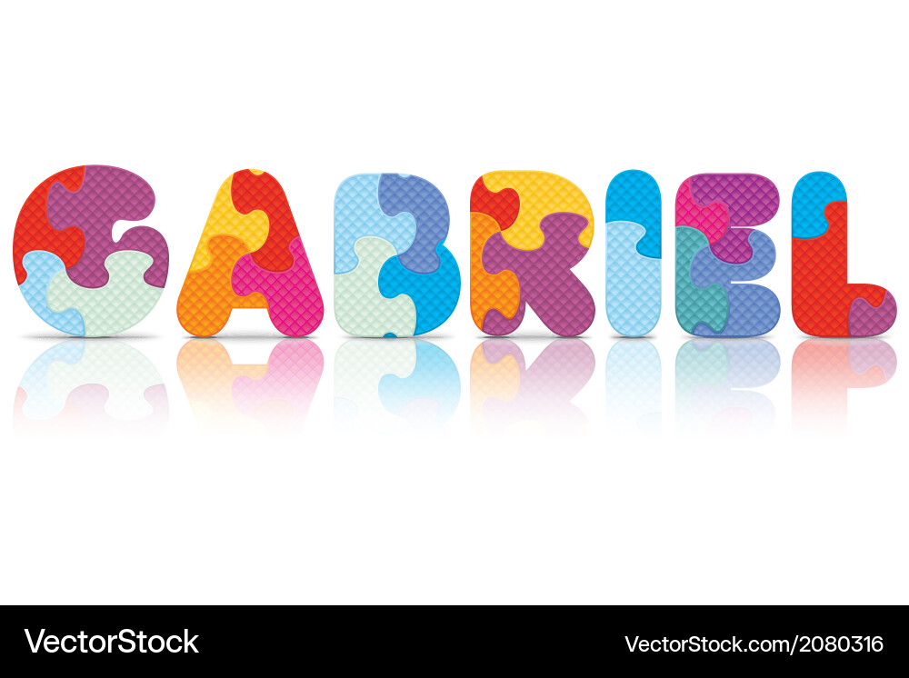 Gabriel written with alphabet puzzle Royalty Free Vector