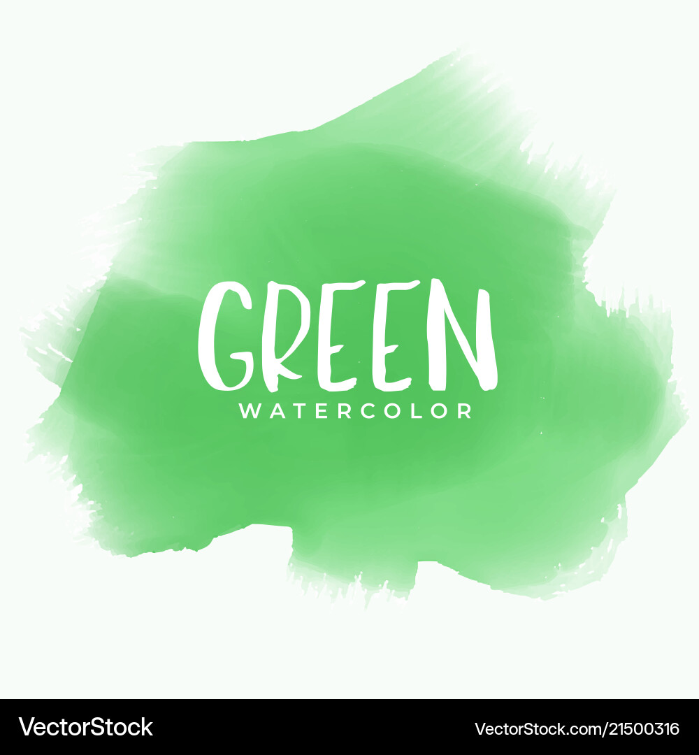 Green watercolor stain texture background Vector Image