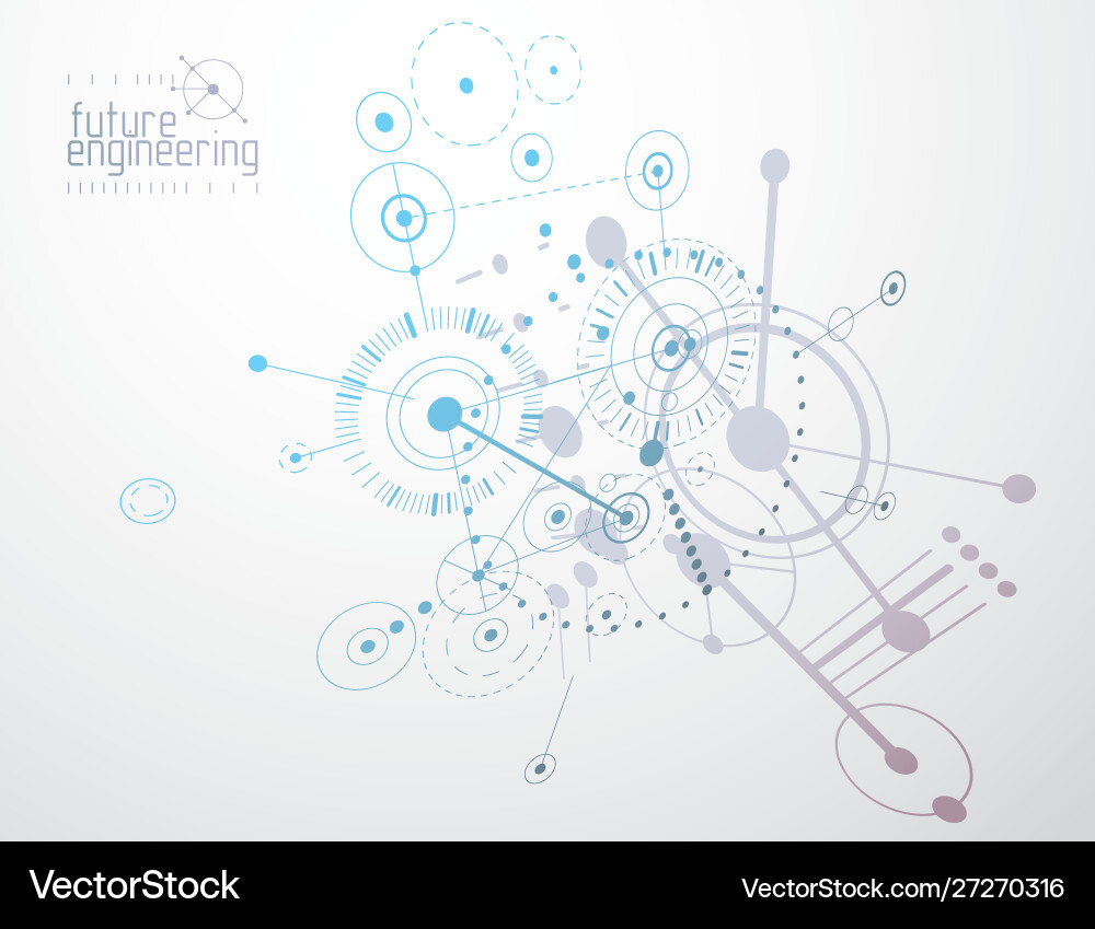 Mechanical scheme engineering drawing Royalty Free Vector
