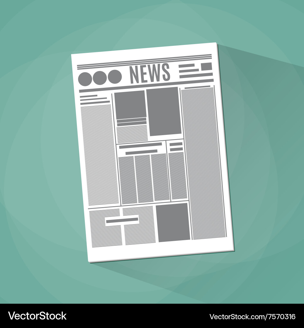 Newspaper icon on green background Royalty Free Vector Image
