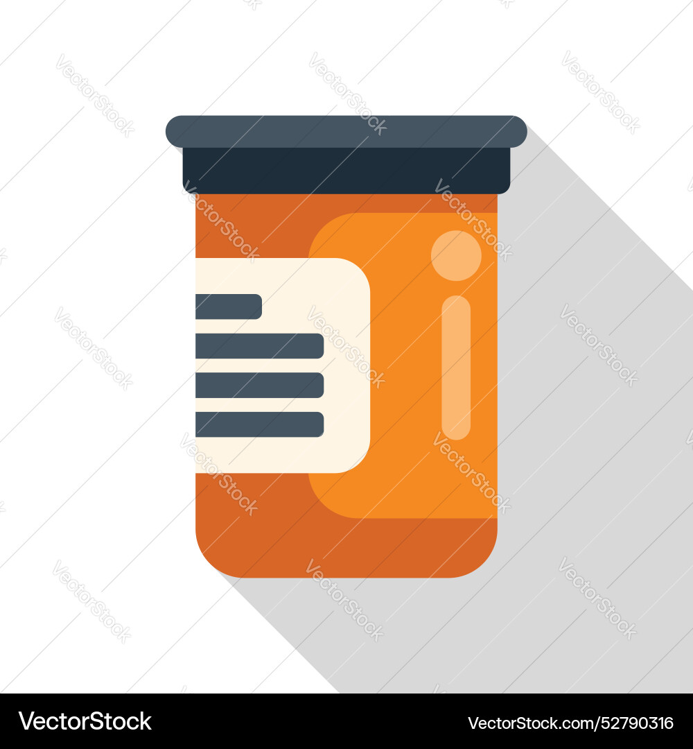 Orange plastic medical container with blank label Vector Image