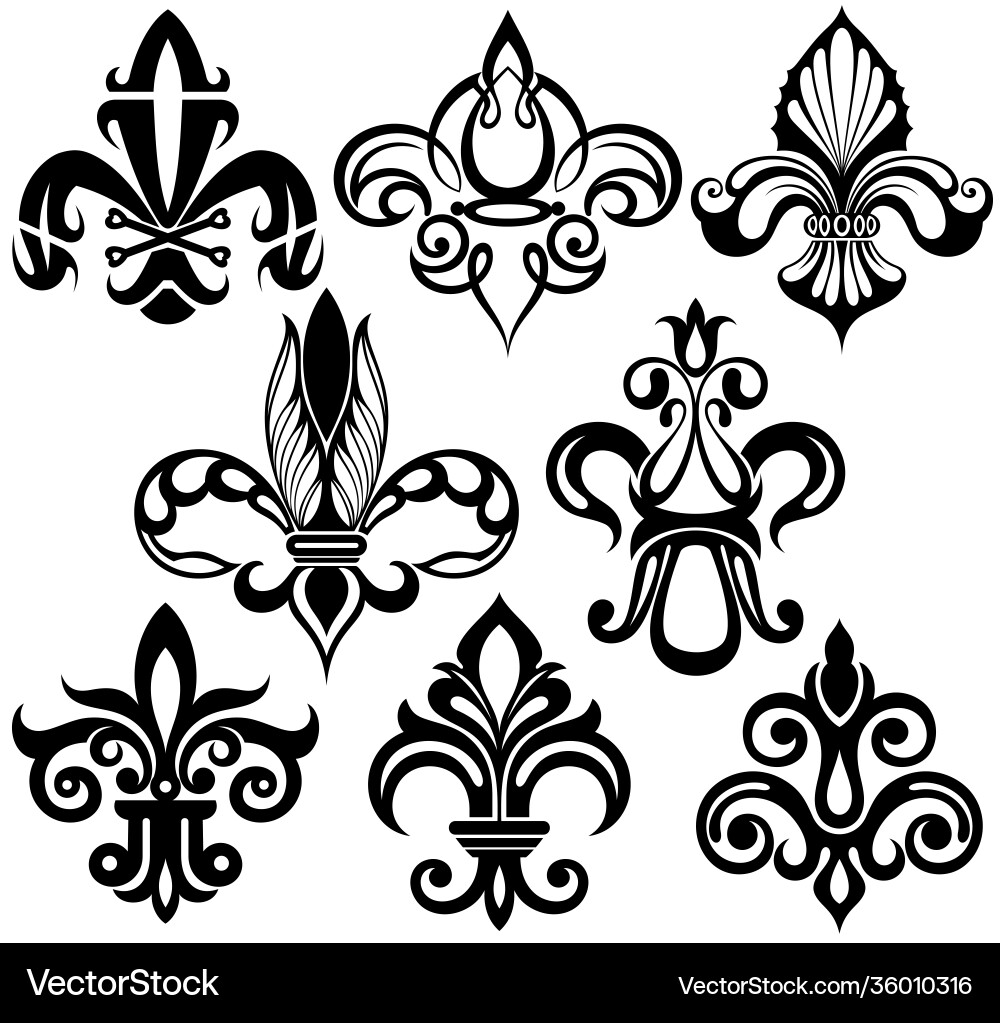 Royal lily symbols Royalty Free Vector Image - VectorStock