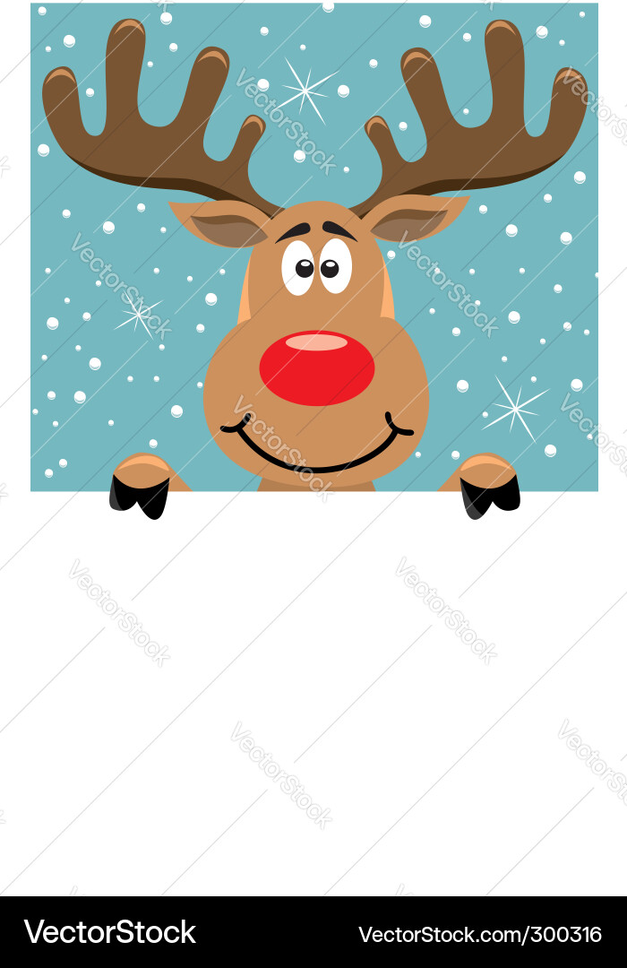 Rudolph christmas background Royalty Free Vector Image