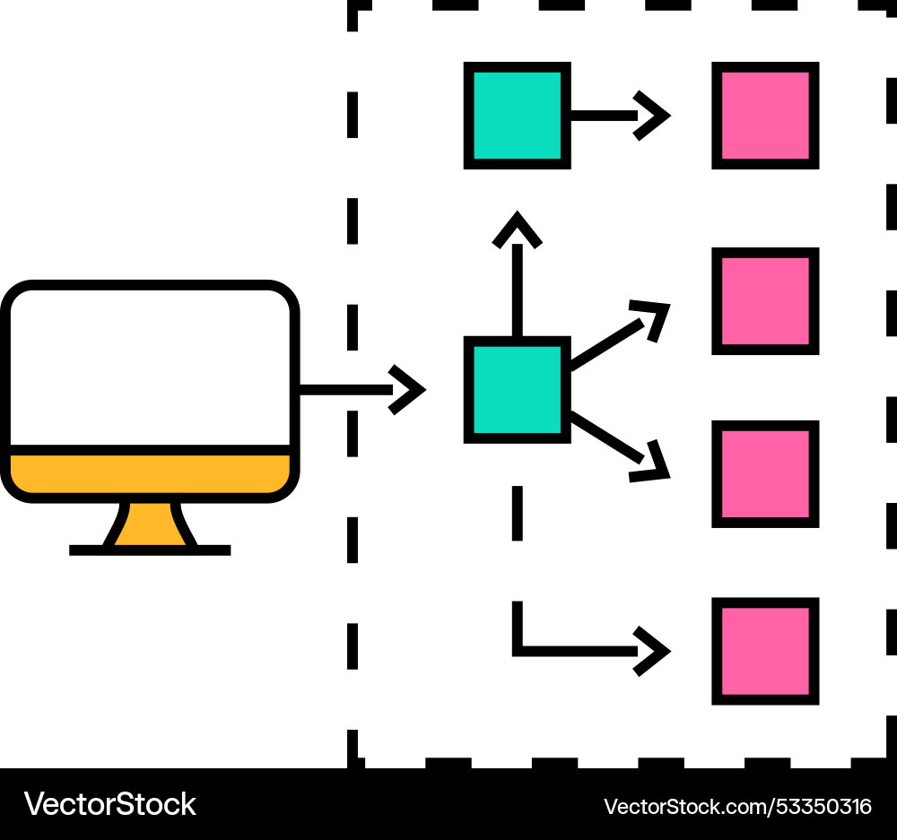 Serverless architecture software icon color Vector Image