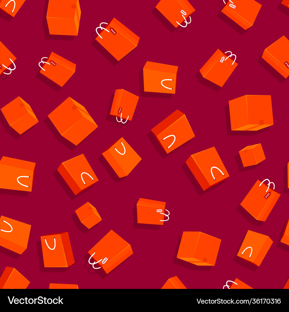 Shopping bag and parcel box seamless pattern Vector Image