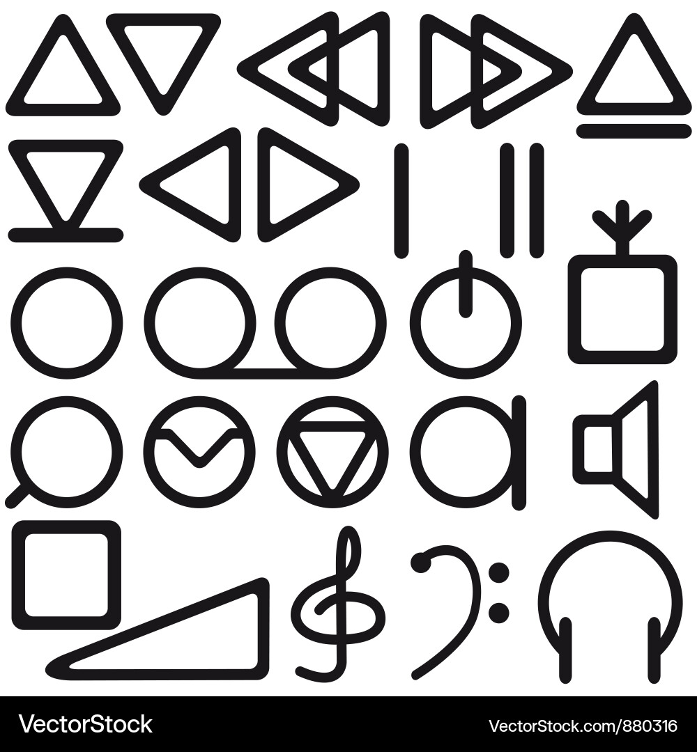 Tape recorder symbols Royalty Free Vector Image