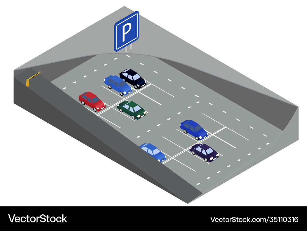 Underground isometric car parking transport park Vector Image