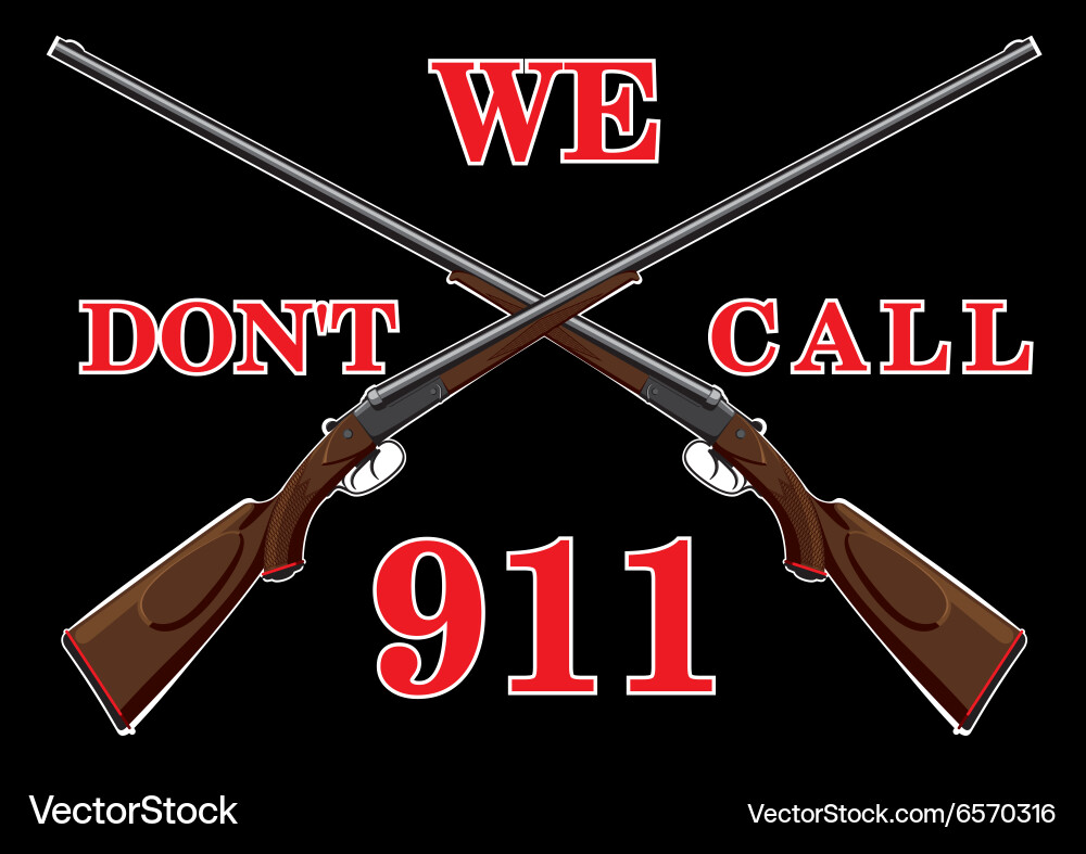 Warning sign with guns Royalty Free Vector Image