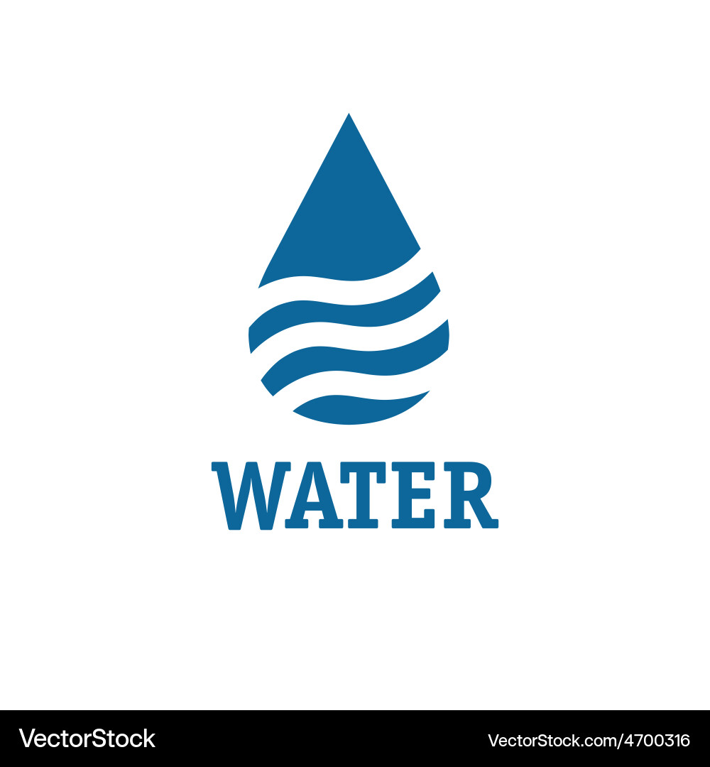 Water drop with waves design template Royalty Free Vector