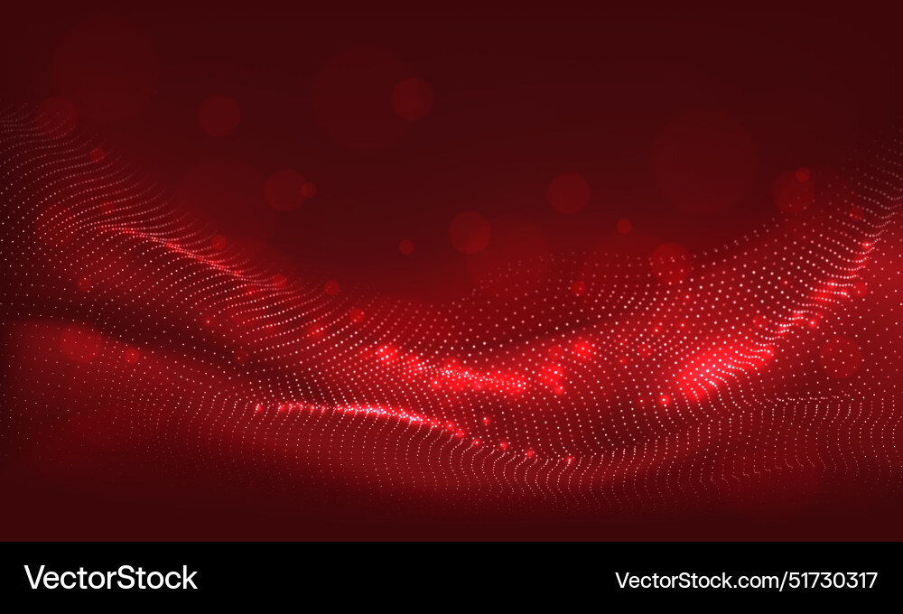 Abstract red dots wave mesh motion blur Royalty Free Vector