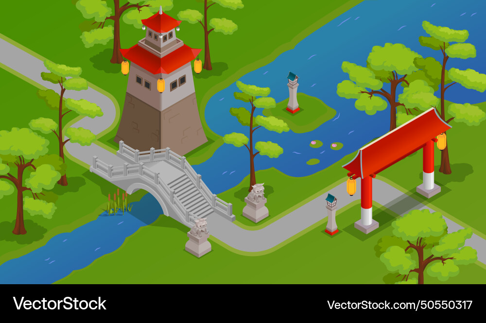 Asian buildings background Royalty Free Vector Image