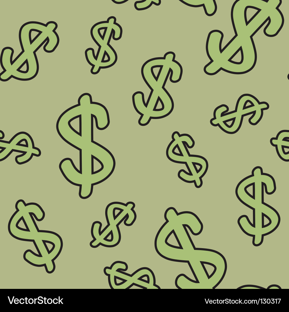 Background with symbols of dollar Royalty Free Vector Image