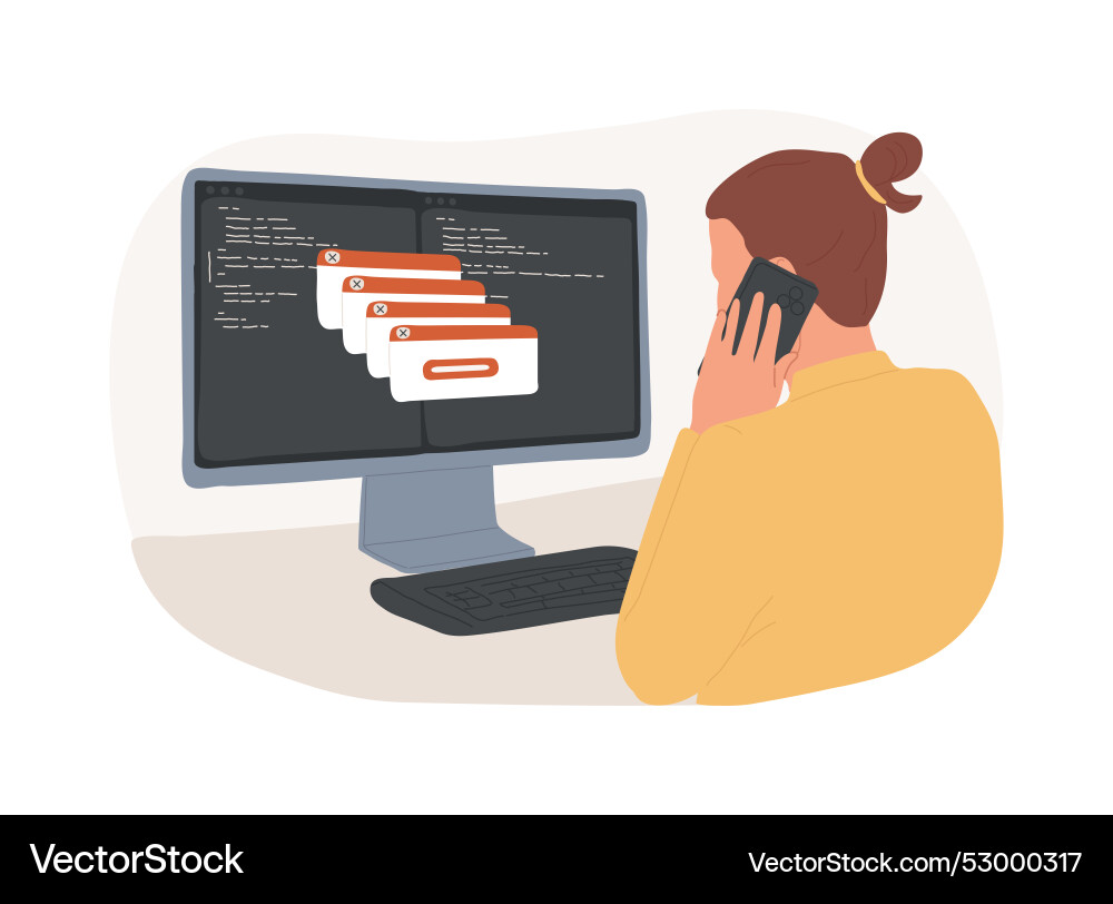 Calling support specialist isolated cartoon Vector Image