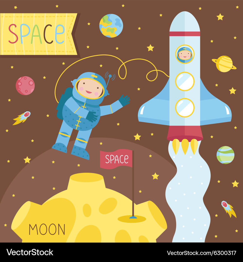 Cartoon about space Royalty Free Vector Image - VectorStock