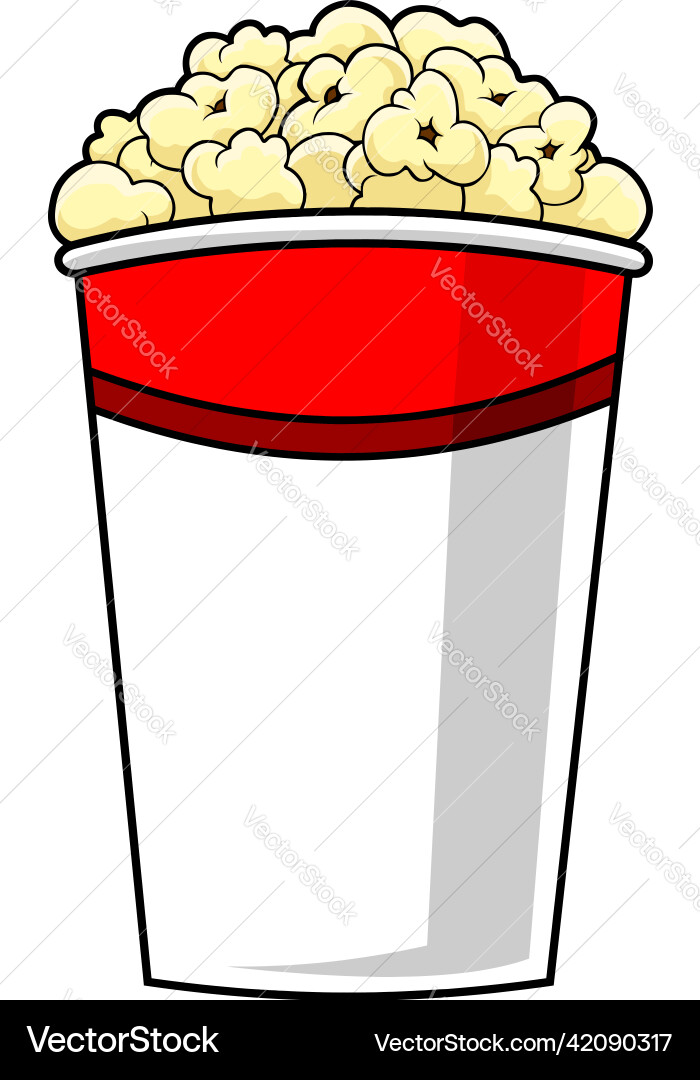 Cartoon popcorn bucket box Royalty Free Vector Image