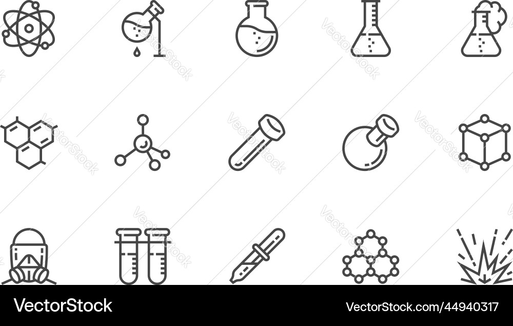 Chemistry line icons Royalty Free Vector Image