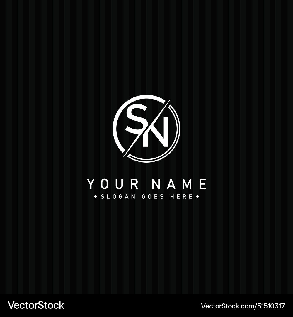 Creative monogram for initial letter sn logo Vector Image
