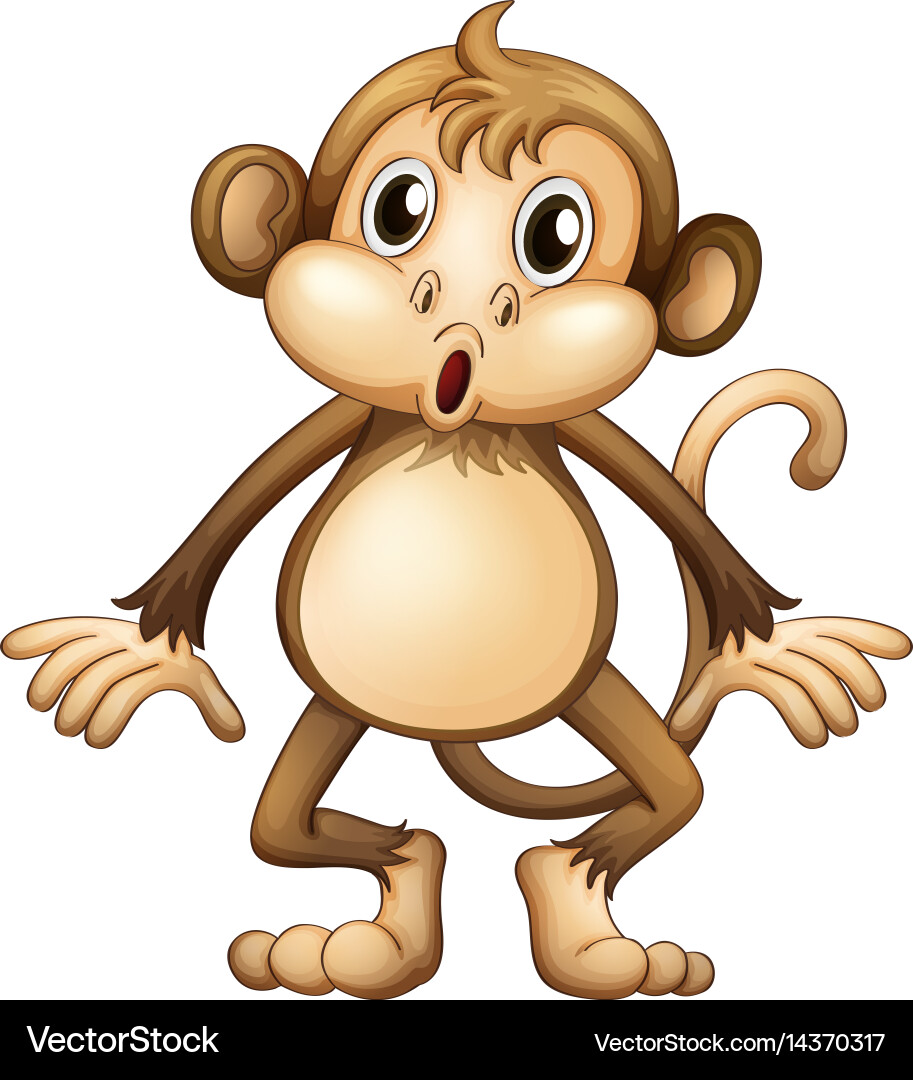 Cute monkey standing alone Royalty Free Vector Image