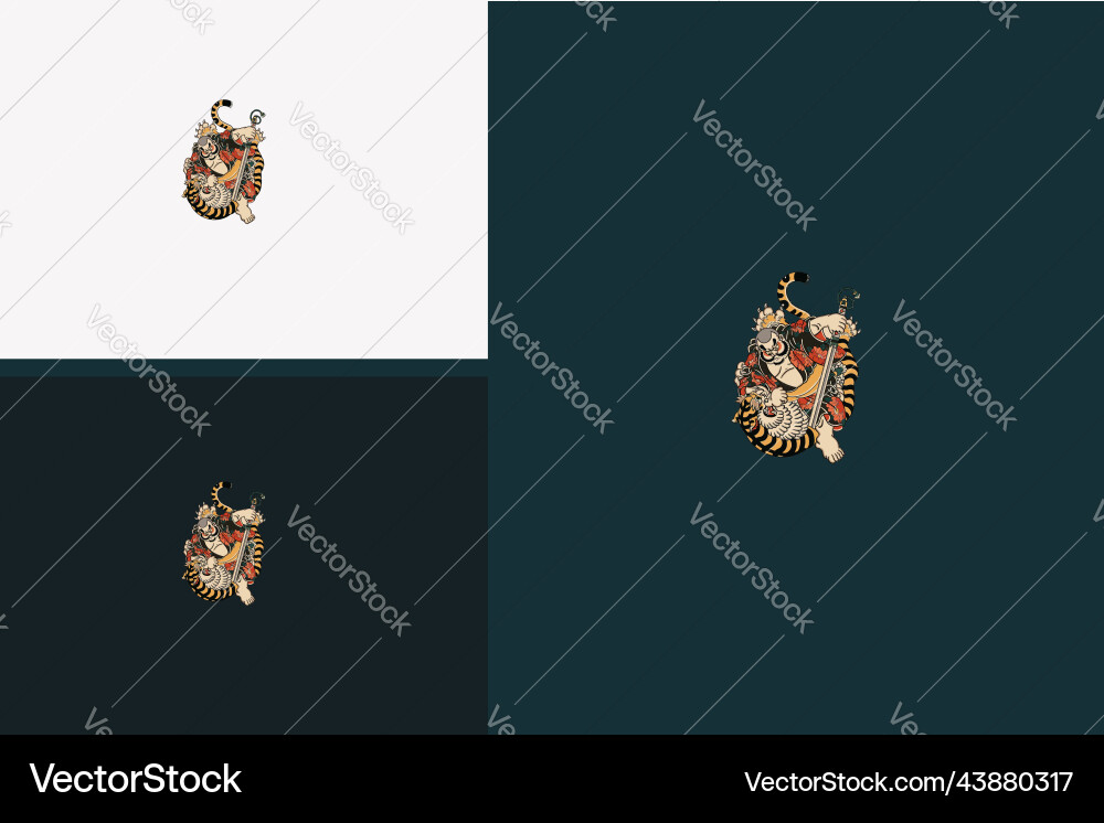 Devil and tiger mascot design Royalty Free Vector Image