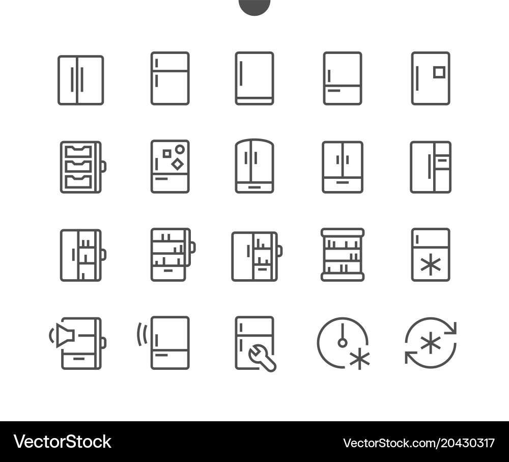 Fridge ui pixel perfect well-crafted thin Vector Image
