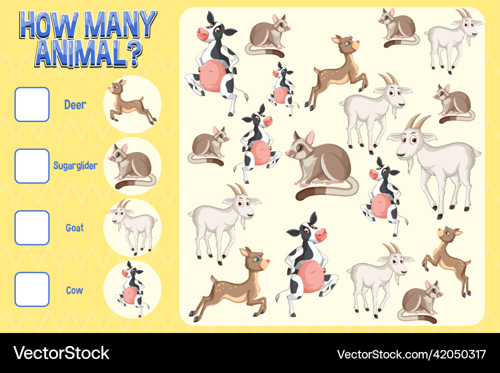Fun animal boardgame template Royalty Free Vector Image