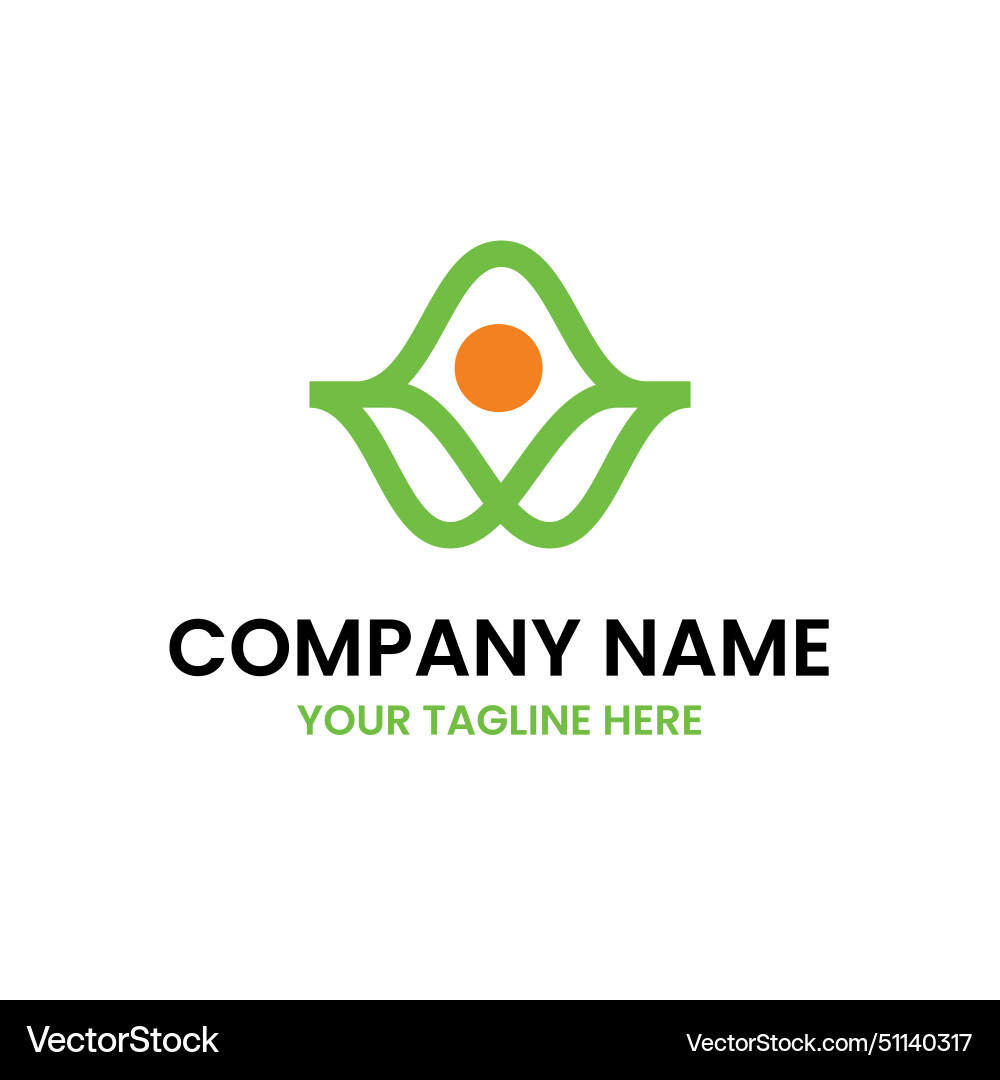 Happy human green growth success logo Royalty Free Vector