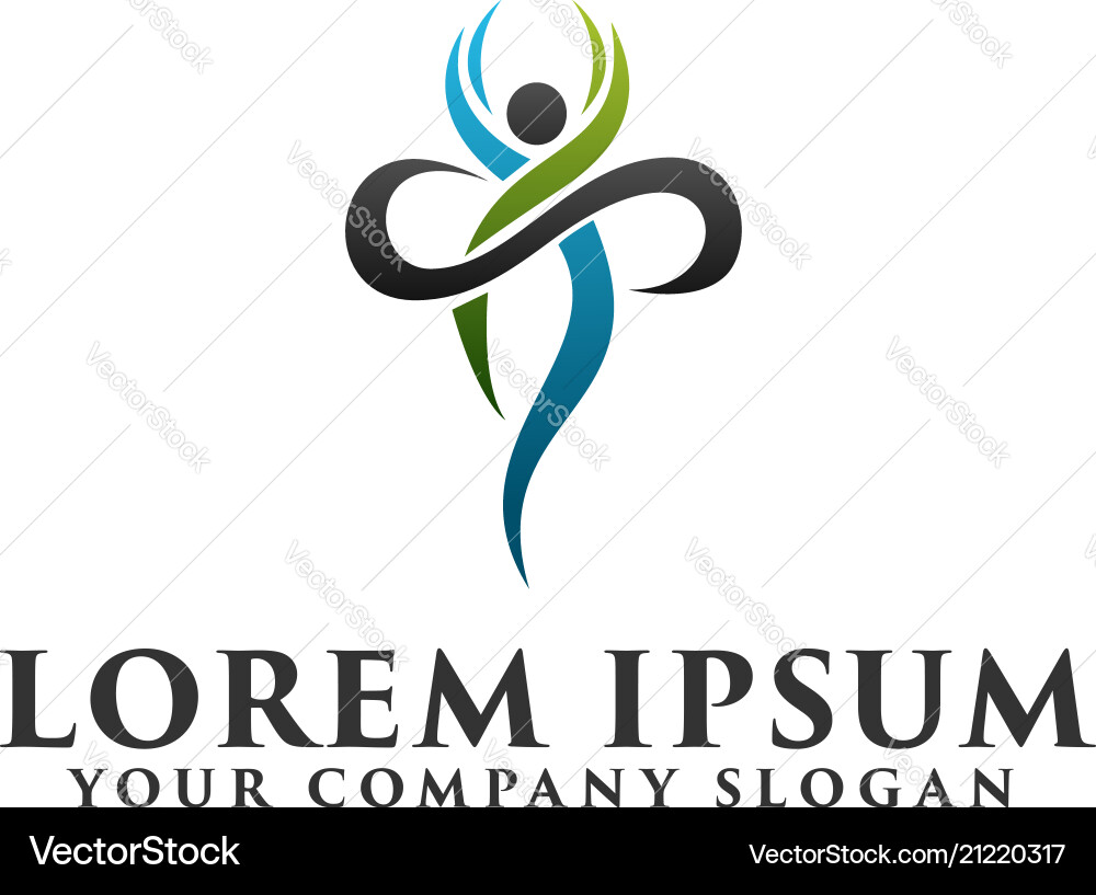 Healthy people logo design concept template Vector Image