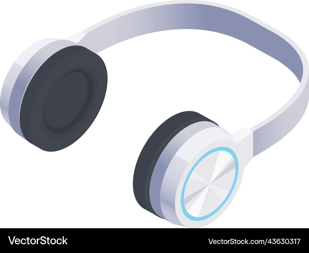 Isometric headphones Royalty Free Vector Image