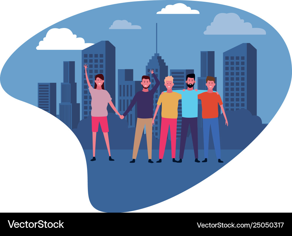 People friends cartoon Royalty Free Vector Image