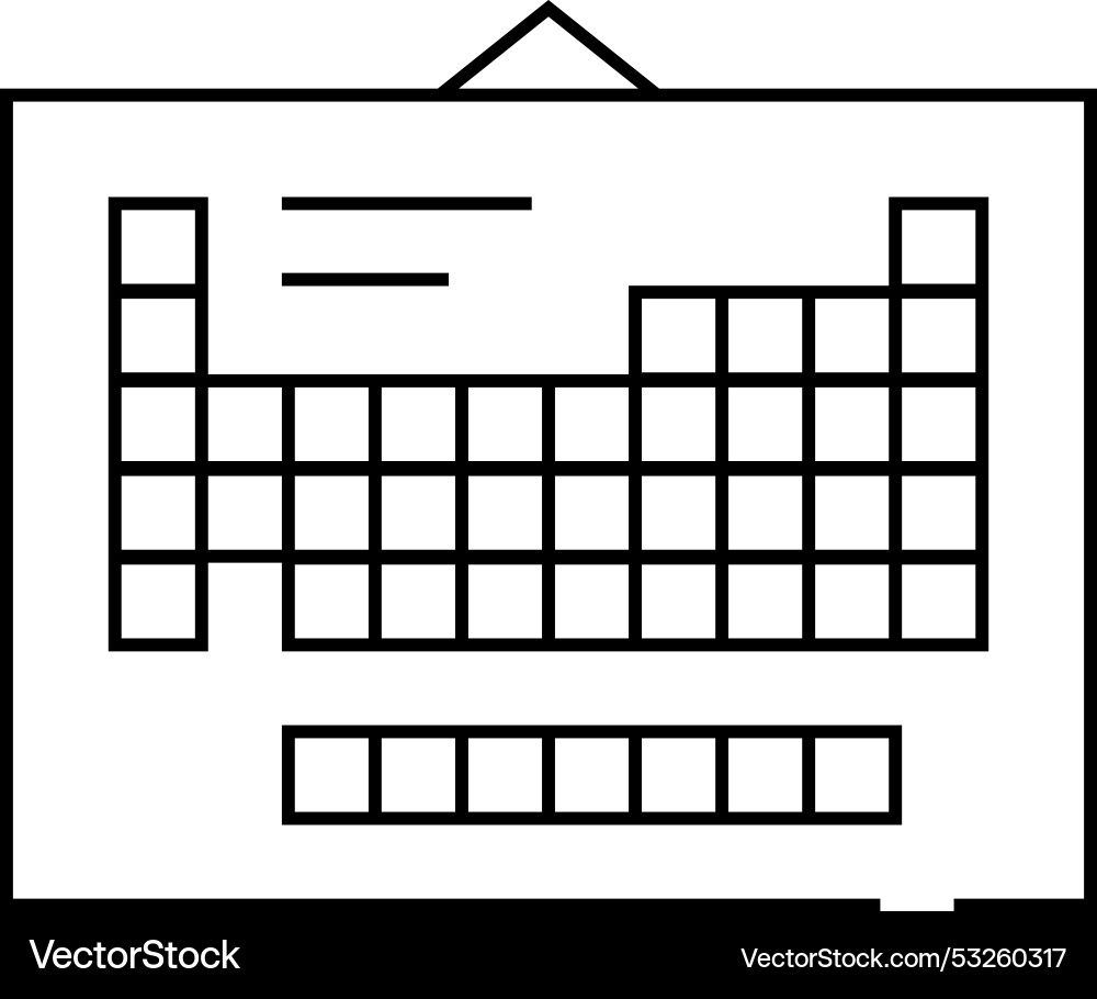 Periodic table line icon Royalty Free Vector Image