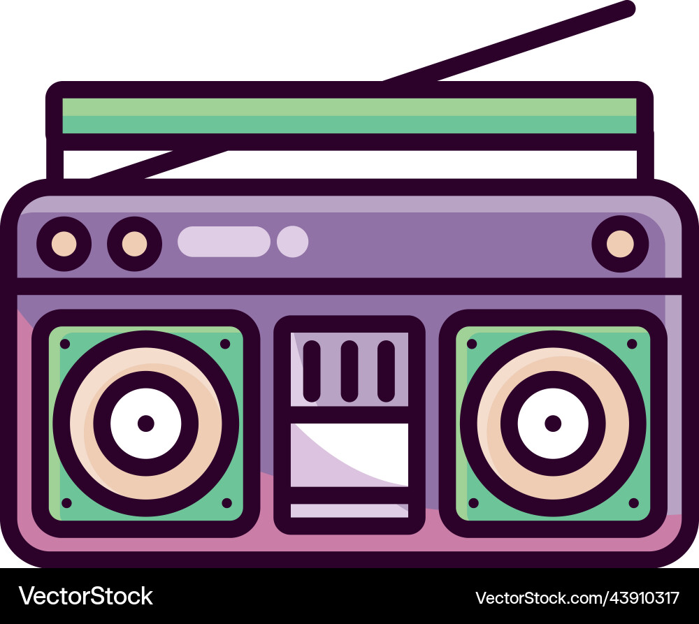 Radio 90s modern style Royalty Free Vector Image