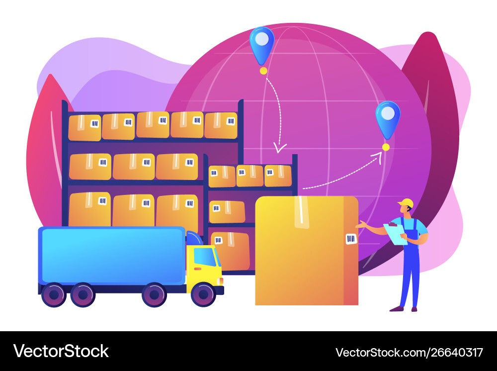 Transit warehouse concept Royalty Free Vector Image