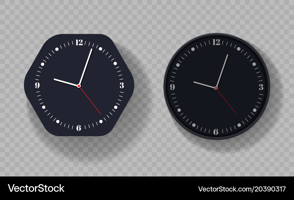 Wall clock office template design Royalty Free Vector Image