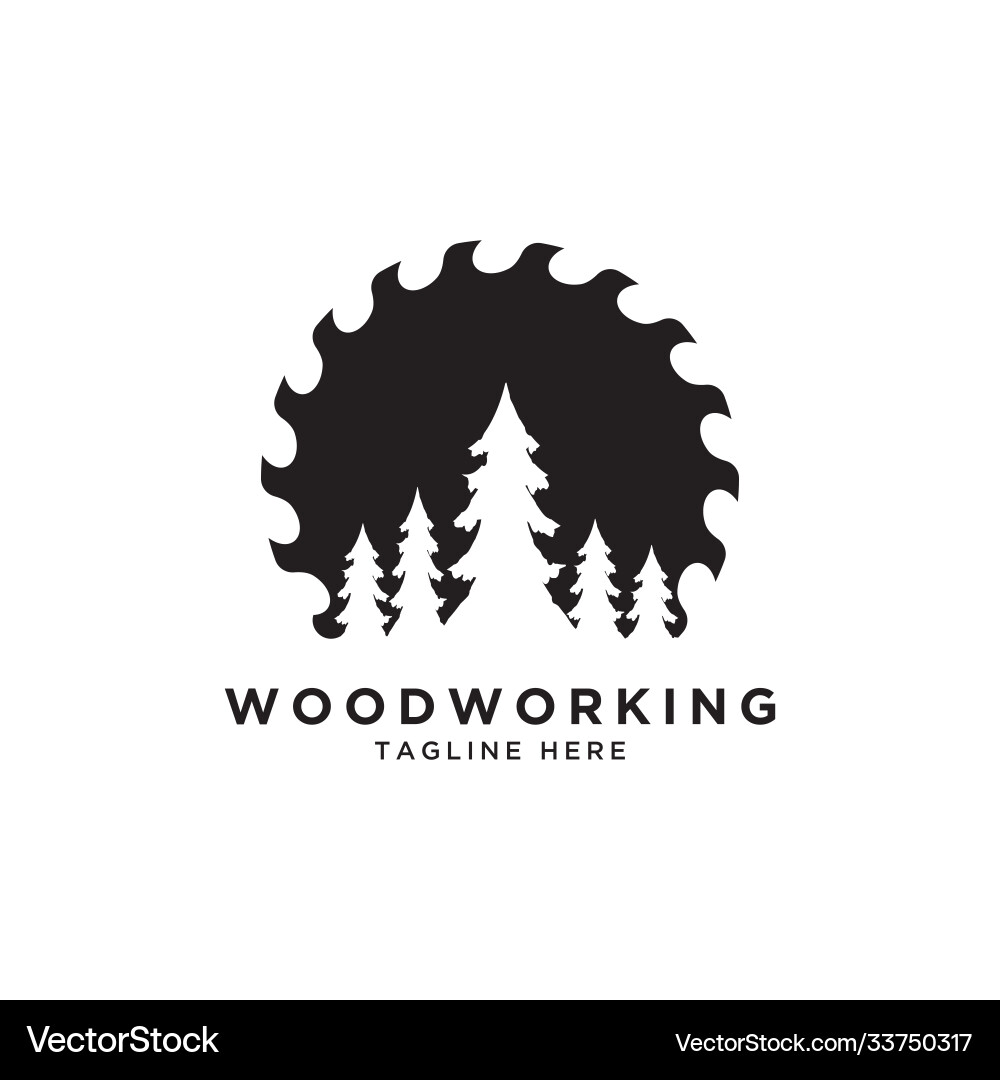 Wood working symbol logo design Royalty Free Vector Image