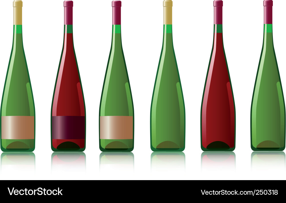 Bottles of wine Royalty Free Vector Image - VectorStock