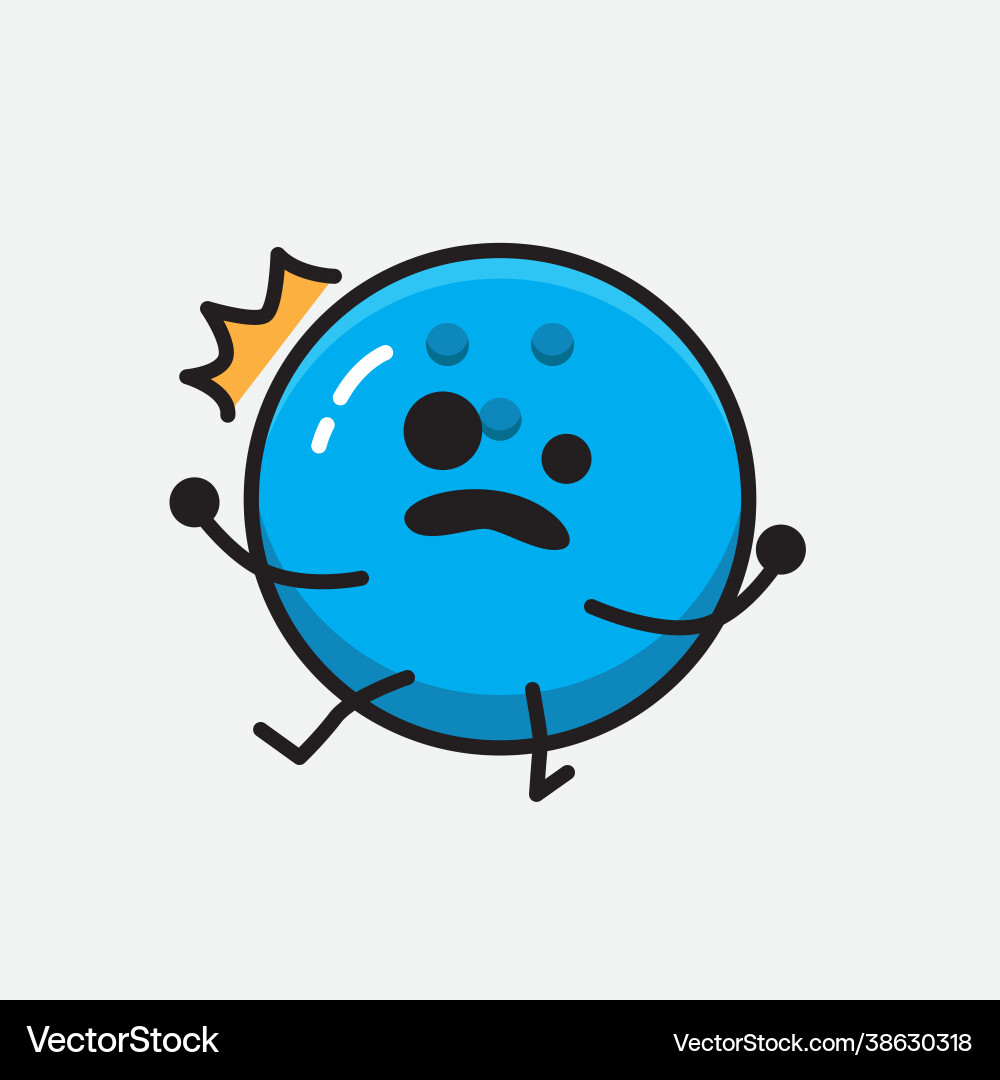 Bowling ball character with cute face and simple Vector Image